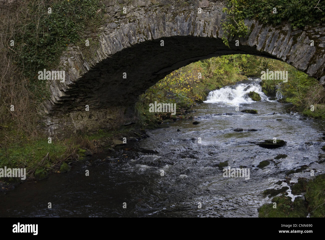 The bridge over the River Sorn by the Islay Woollen mill, Bridgend ...