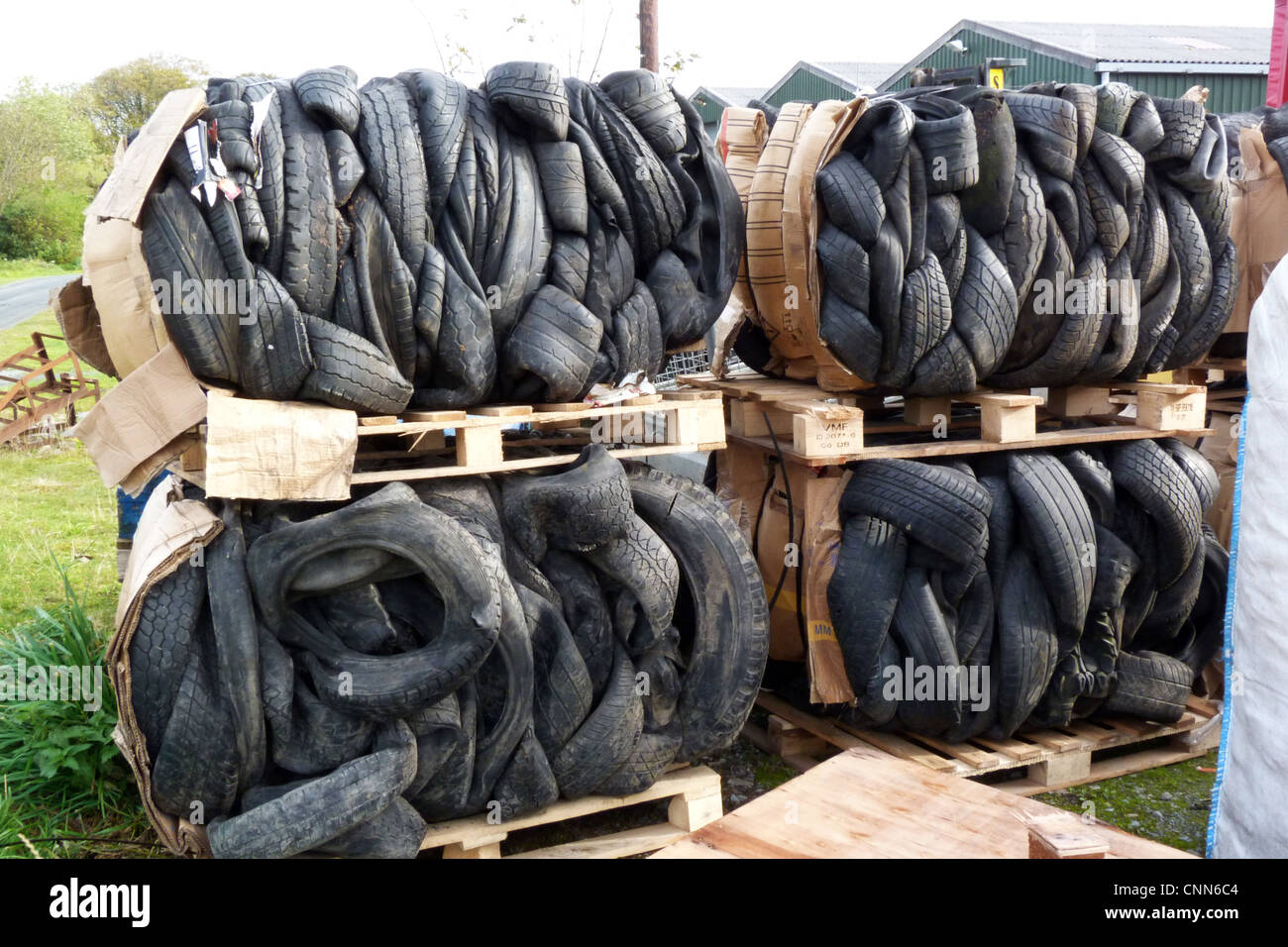 Car tyres for recycling Stock Photo - Alamy