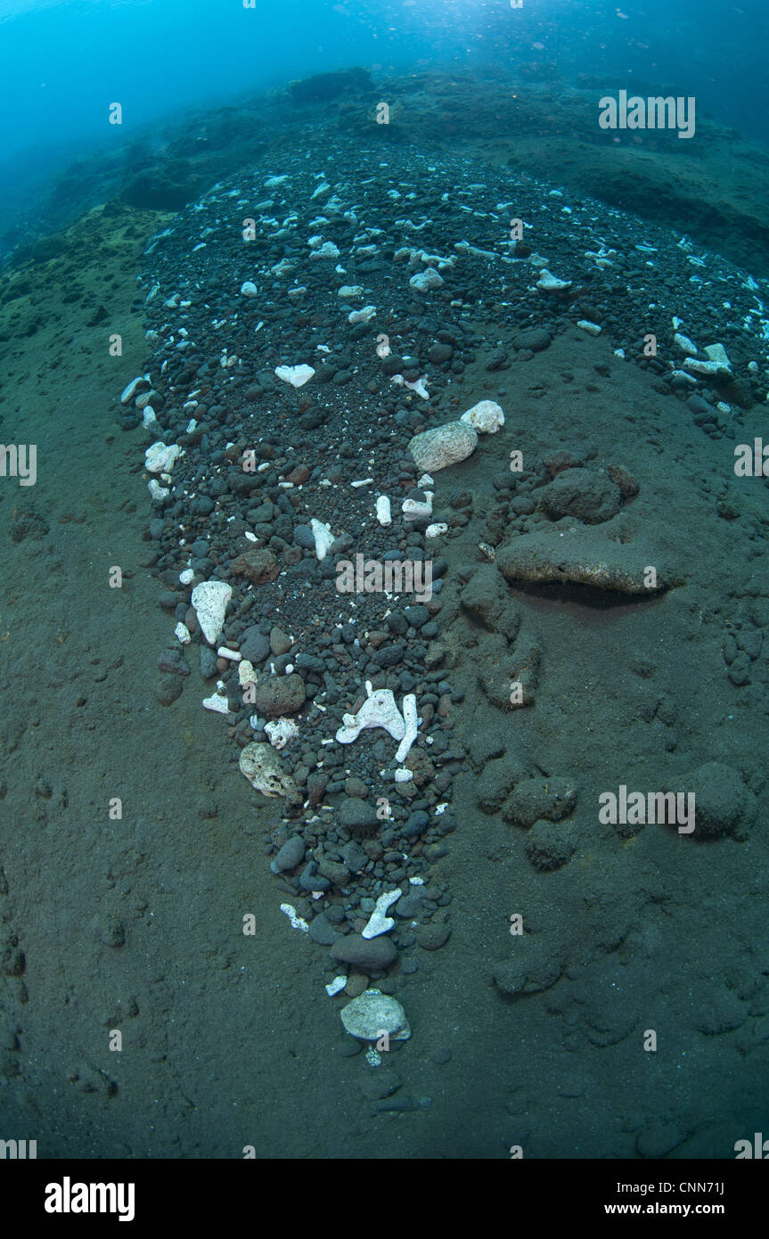 Volcanic scree underwater flow, Cauldron Point, Komba Island, Lesser ...