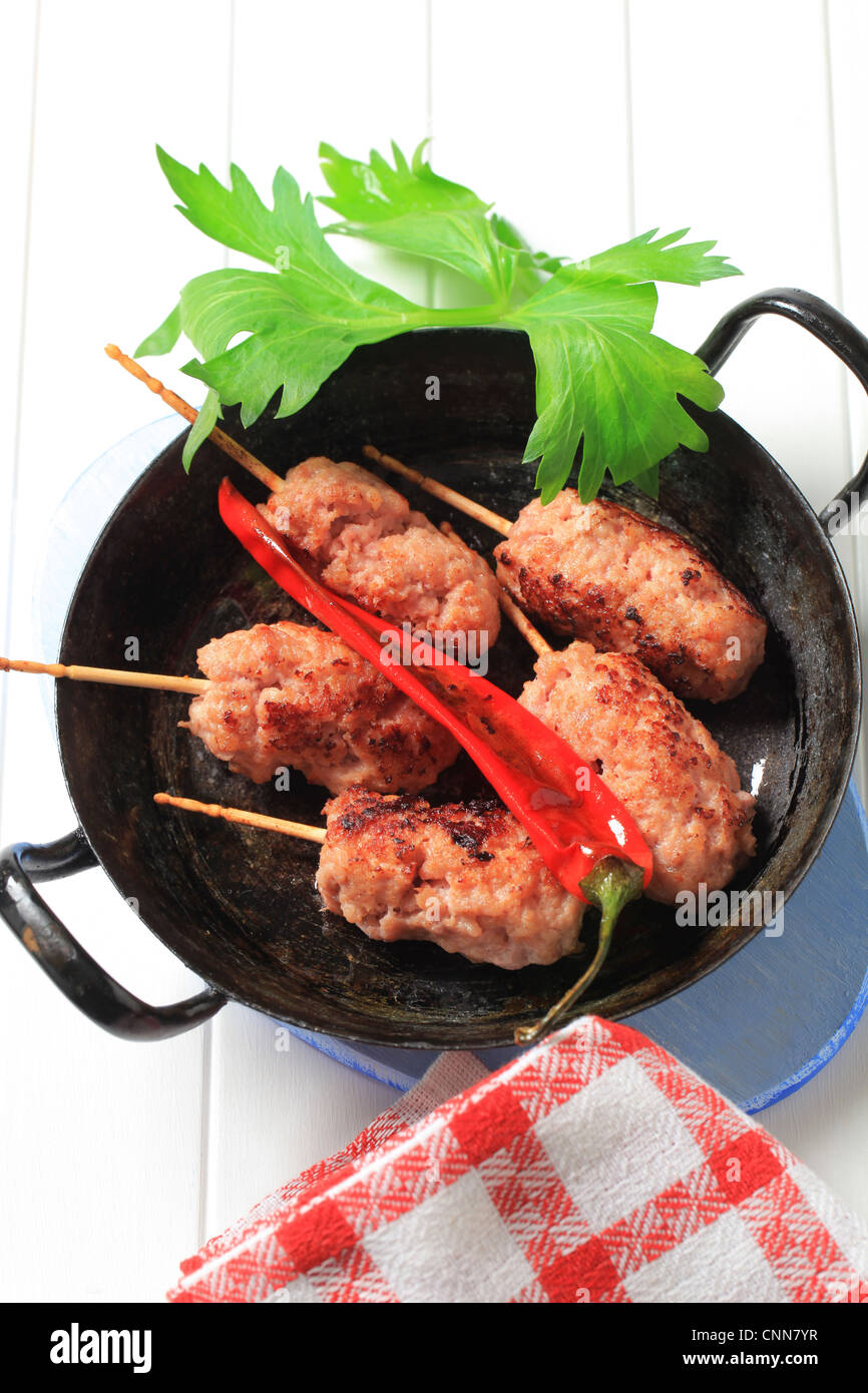 Black meat sticks hi-res stock photography and images - Alamy