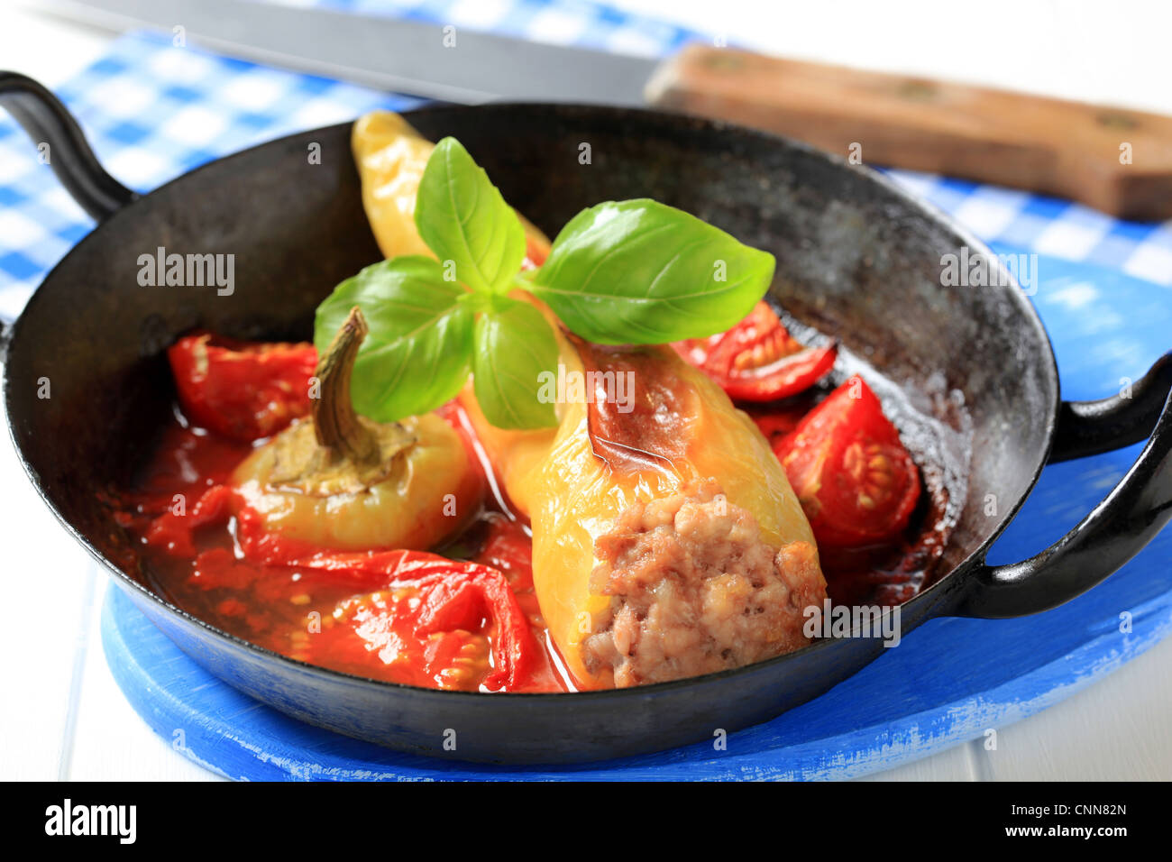 Yellow pepper stuffed with minced meat Stock Photo - Alamy