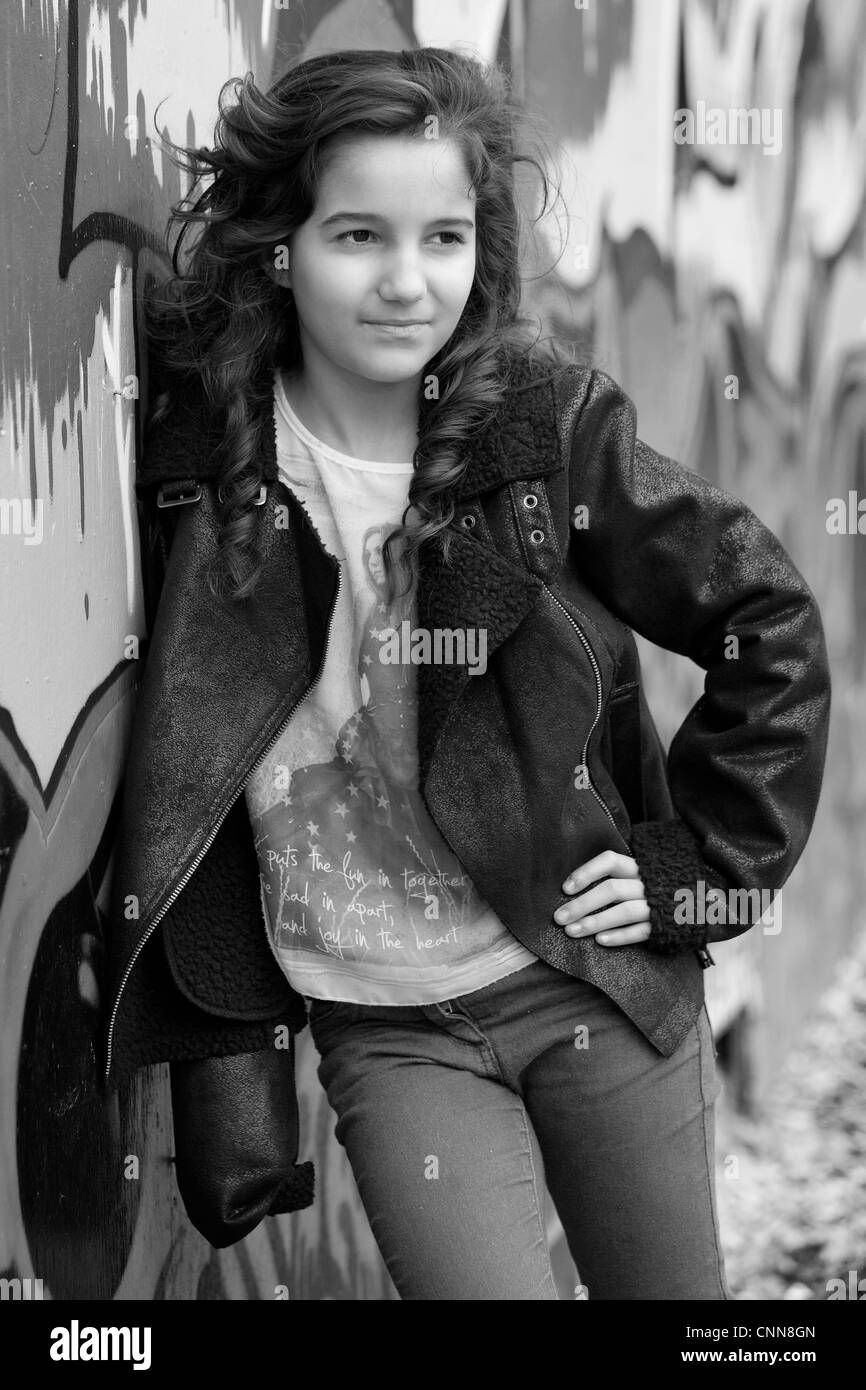 Young teenage girl. Leeds, UK Stock Photo - Alamy
