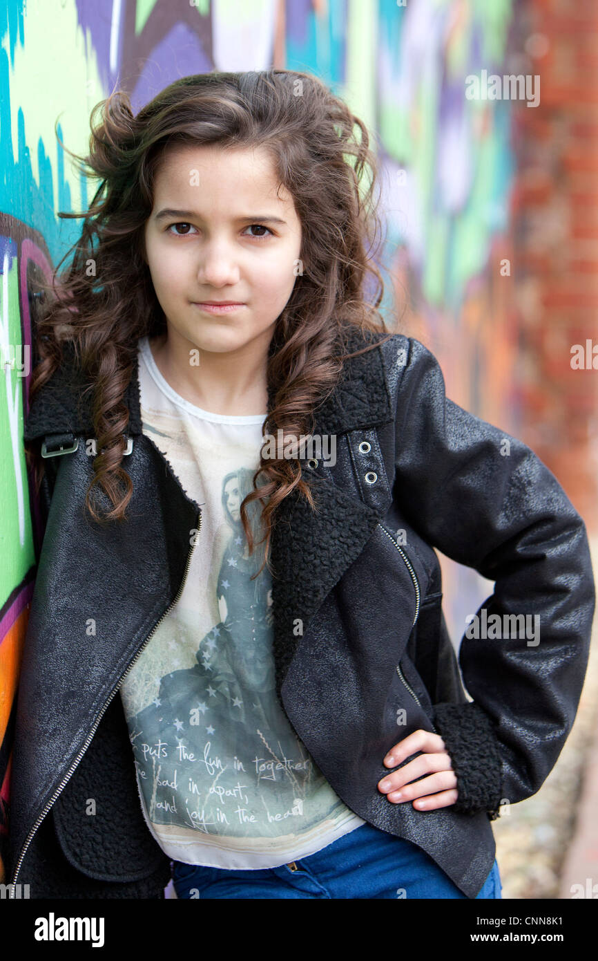 Young teenage girl. Leeds, UK Stock Photo - Alamy