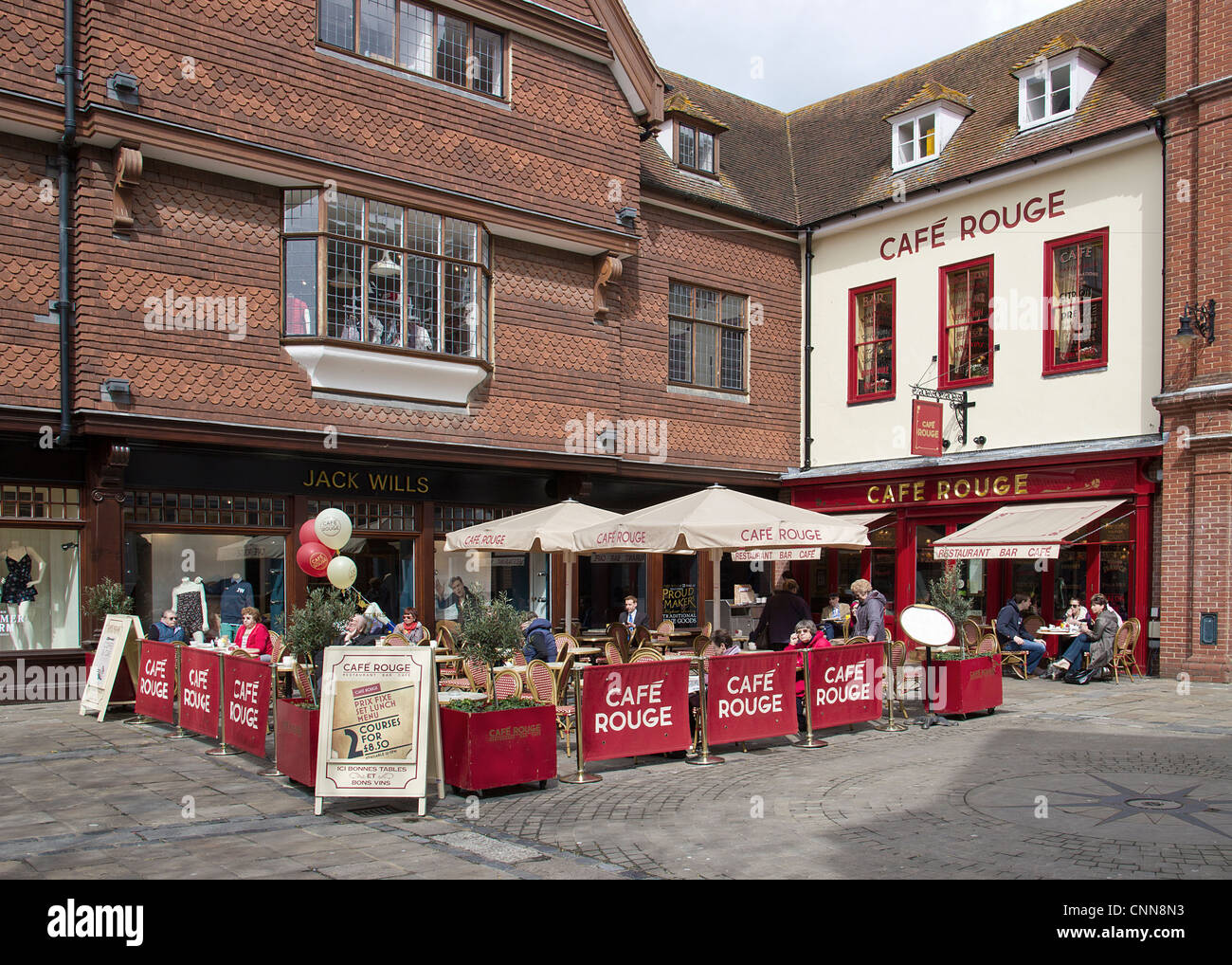 Cafe Rouge with outside seating Canterbury Kent UK Stock Photo - Alamy