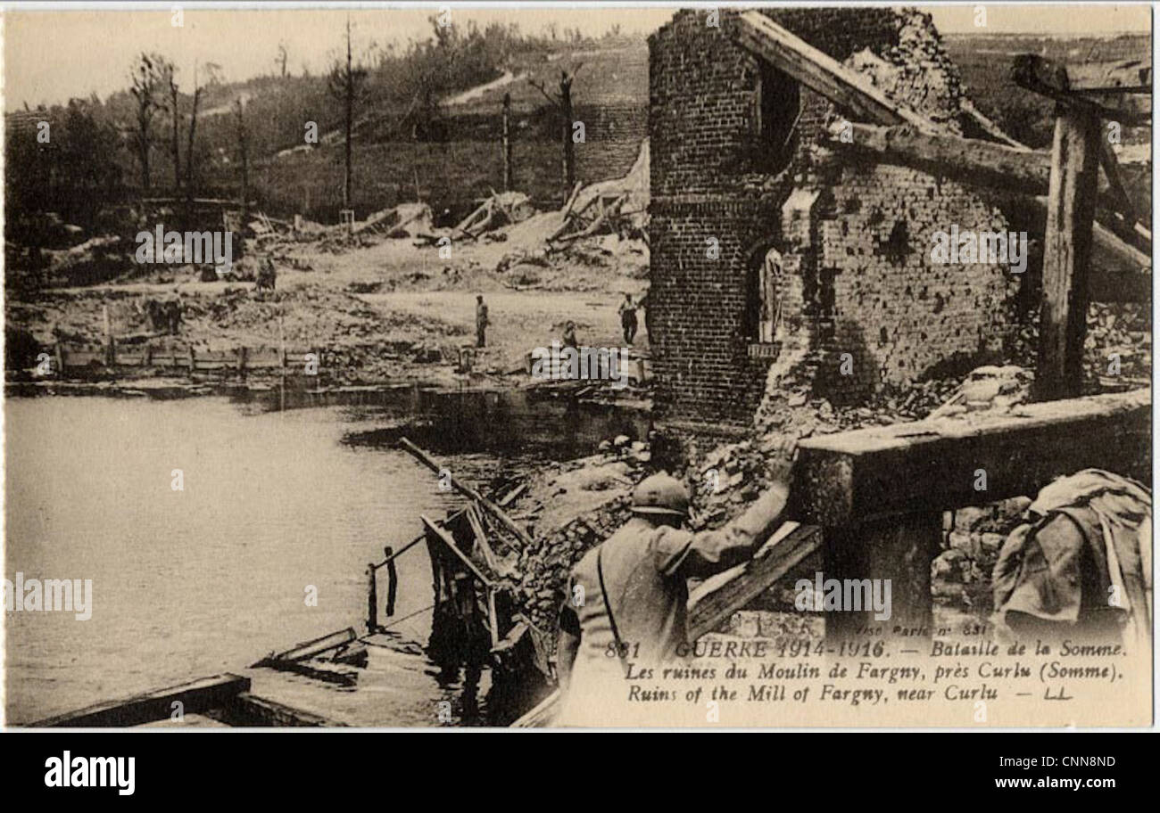 Archive photographs and postcards from 1915 to 1917 documenting trench ...