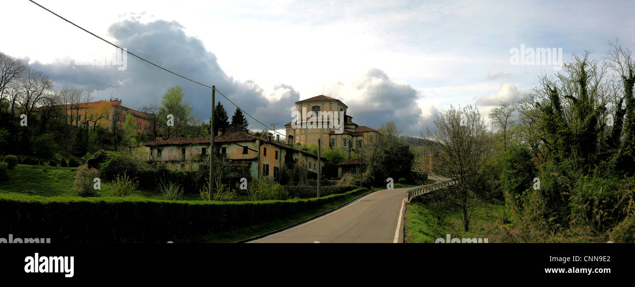 Panoramic street in Arona, Novara Stock Photo - Alamy