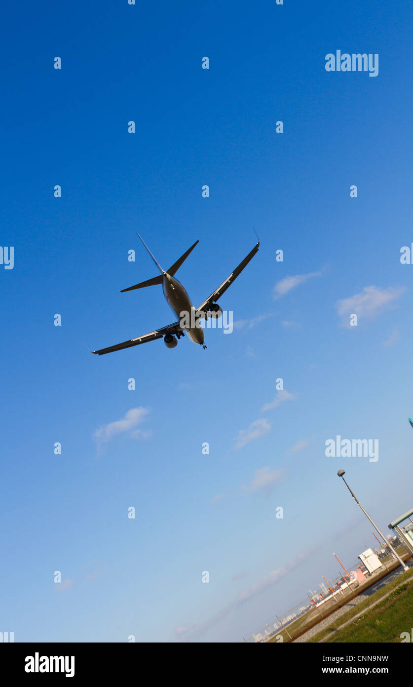 airplane in flight, travel representation Stock Photo - Alamy