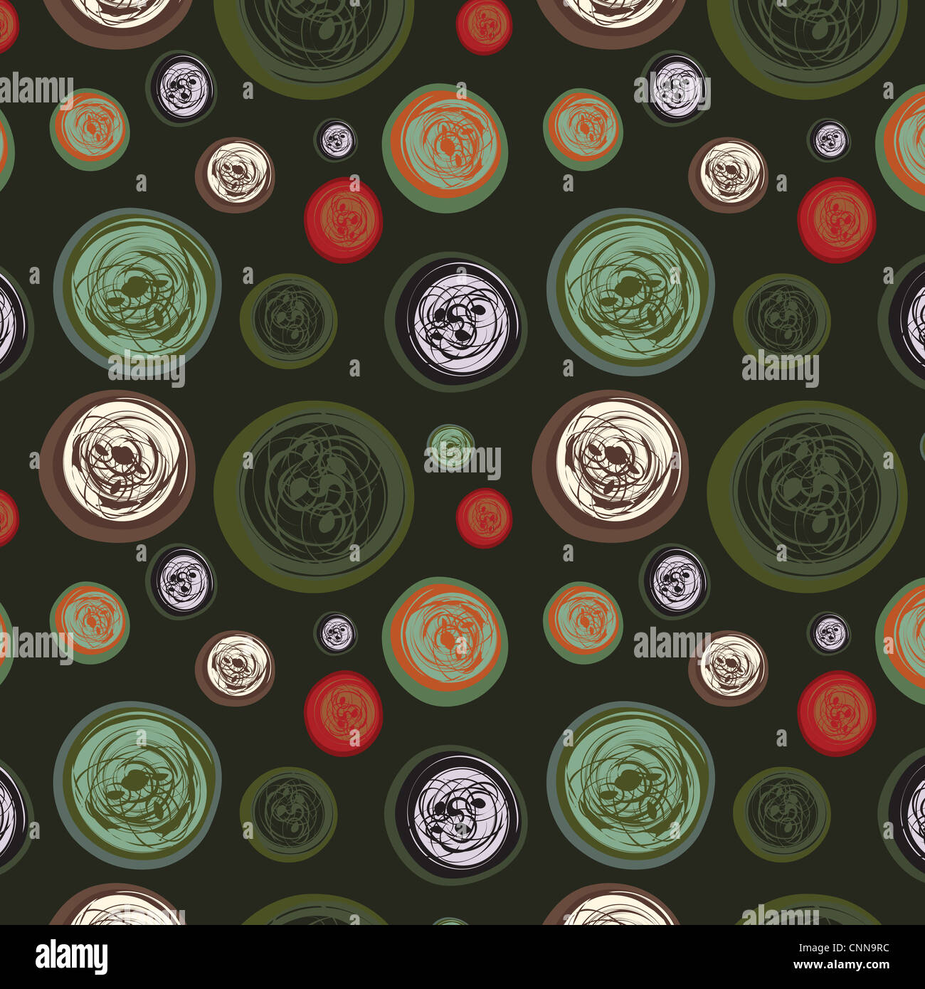 Dark seamless background with abstract circles, vector, illustration ...