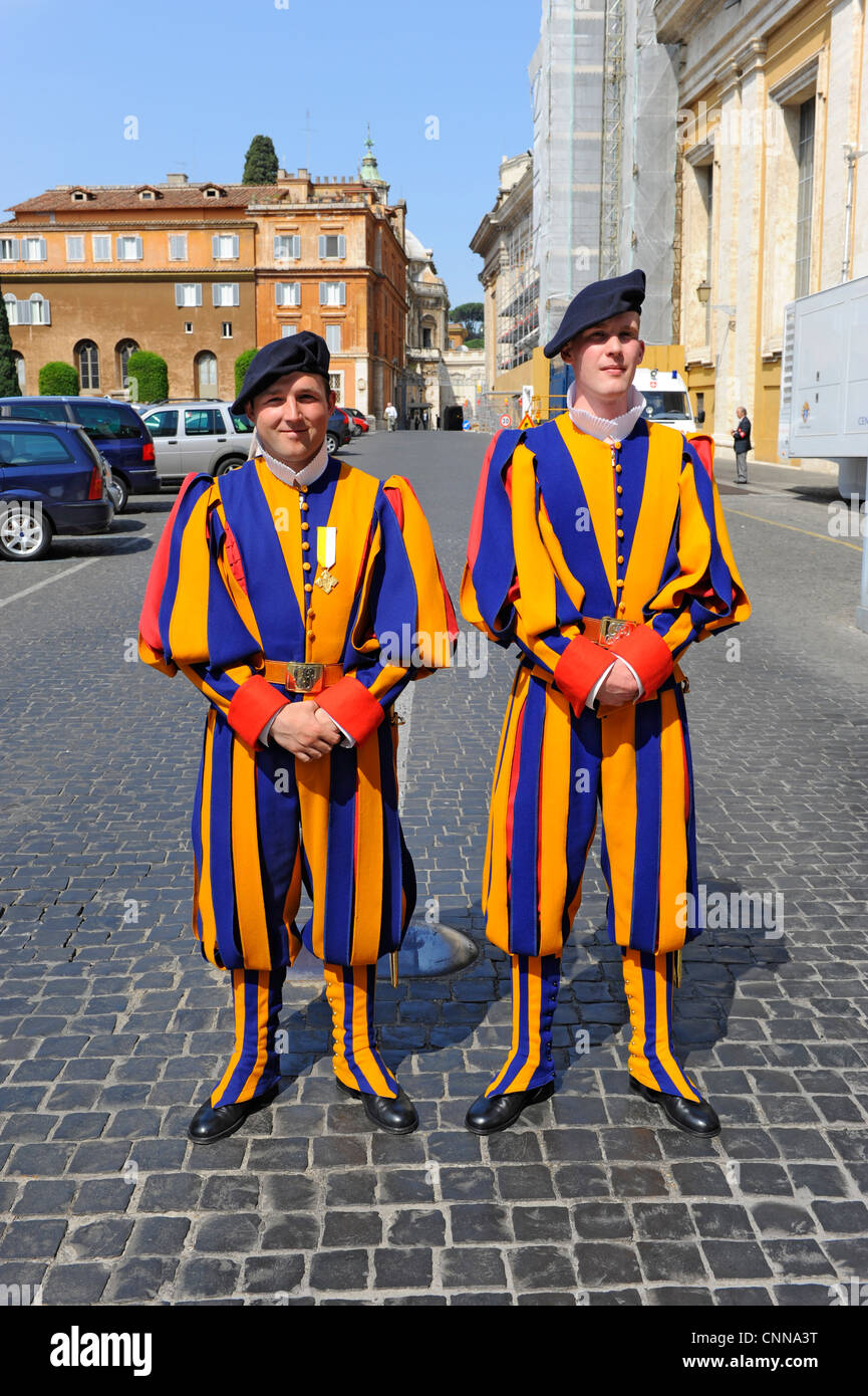Uniformed Vatican guards outside Rome Italy Europe Stock Photo - Alamy