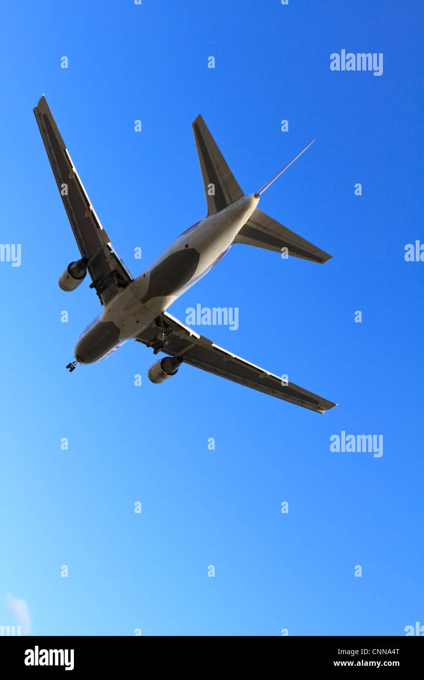 airplane in flight, travel representation Stock Photo - Alamy