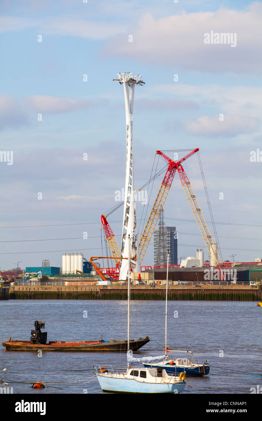 Cable car being built at the O2 Stock Photo - Alamy