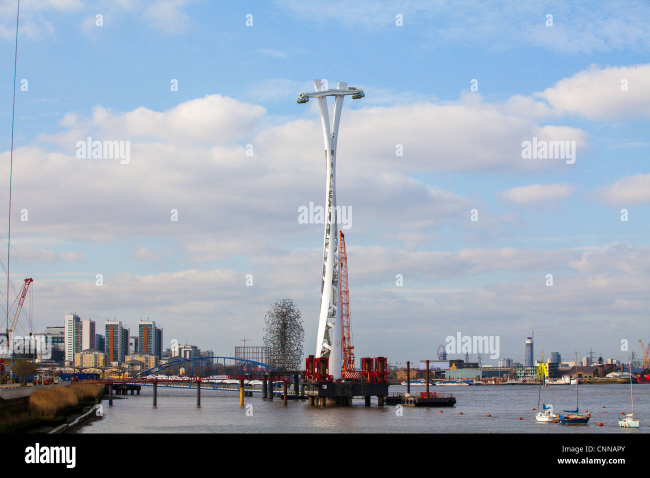 Cable car being built at the O2 Stock Photo - Alamy