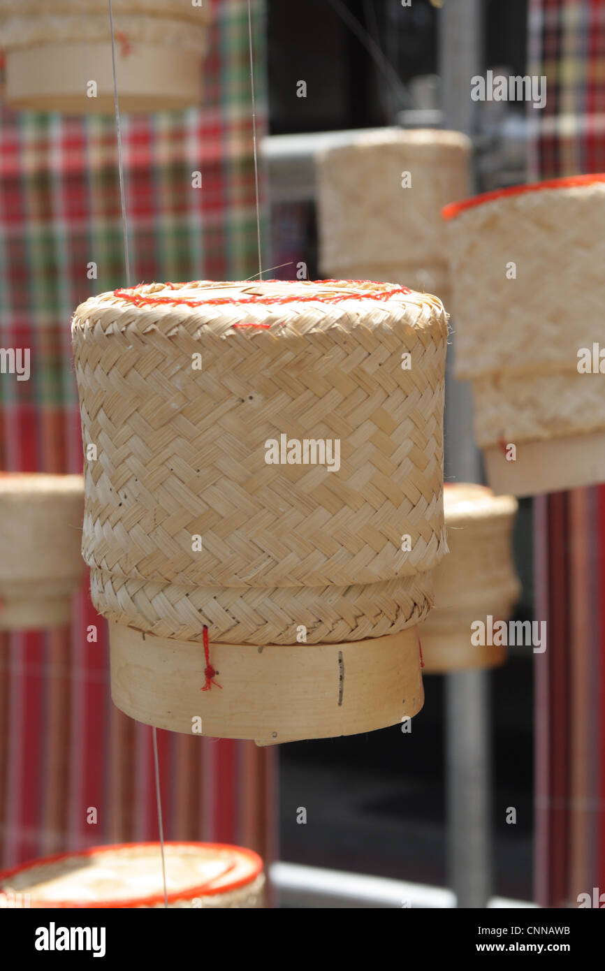 Thai sticky rice baskets Stock Photo - Alamy