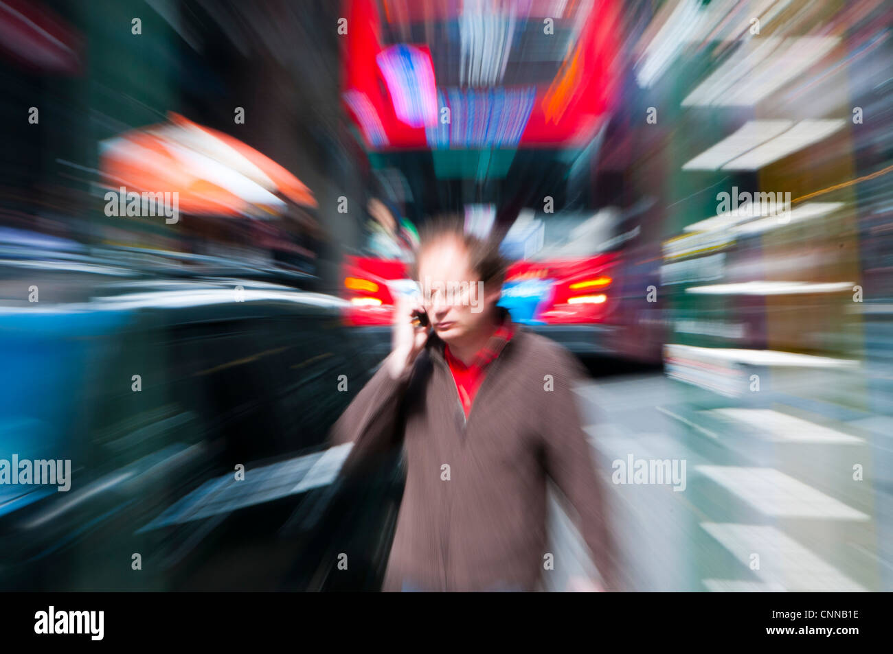Man holding cell mobile phone talking Stock Photo - Alamy