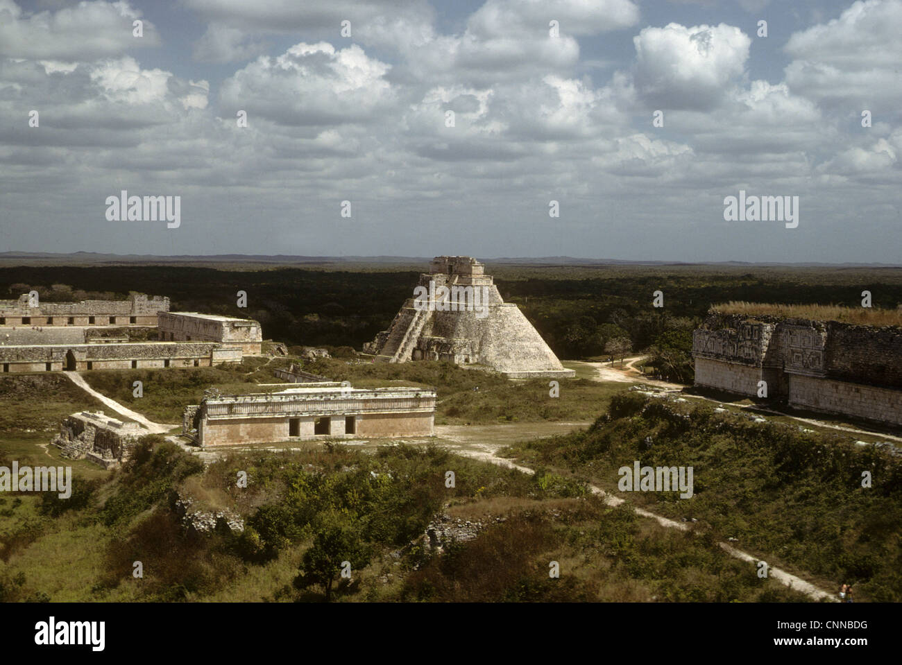 Pyramid and Mayan architecture, Uxmal, Yucatan, Mexico Stock Photo - Alamy