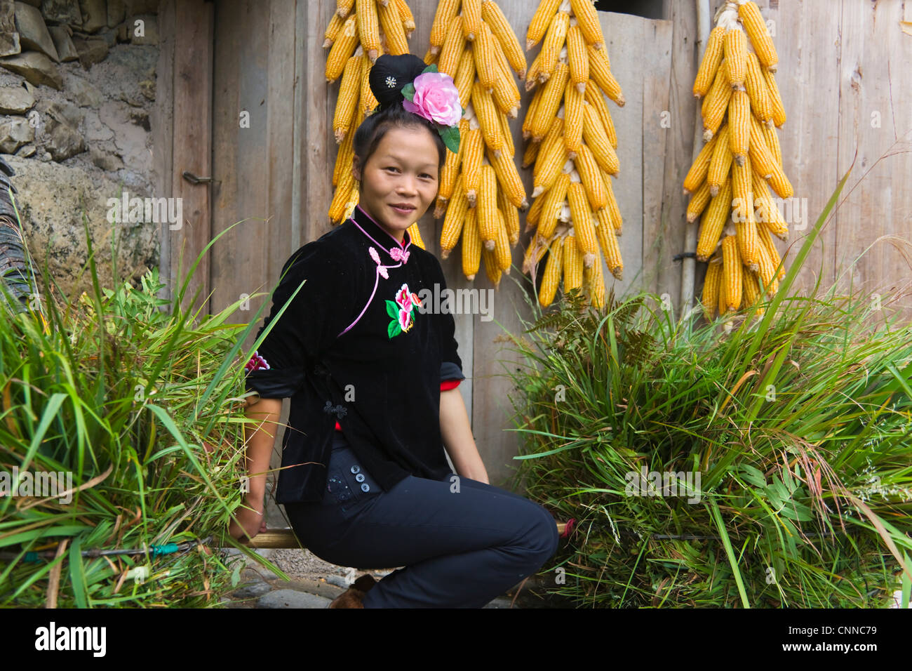 Miao girls in traditional costume, Kaili, Guizhou, China Stock Photo ...