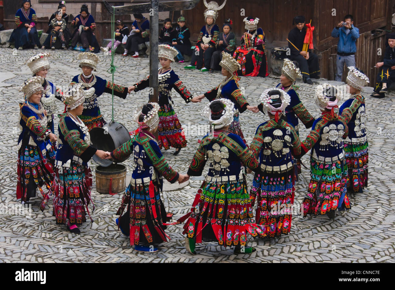 Langde Miao people's traditional dance and music performance in the ...