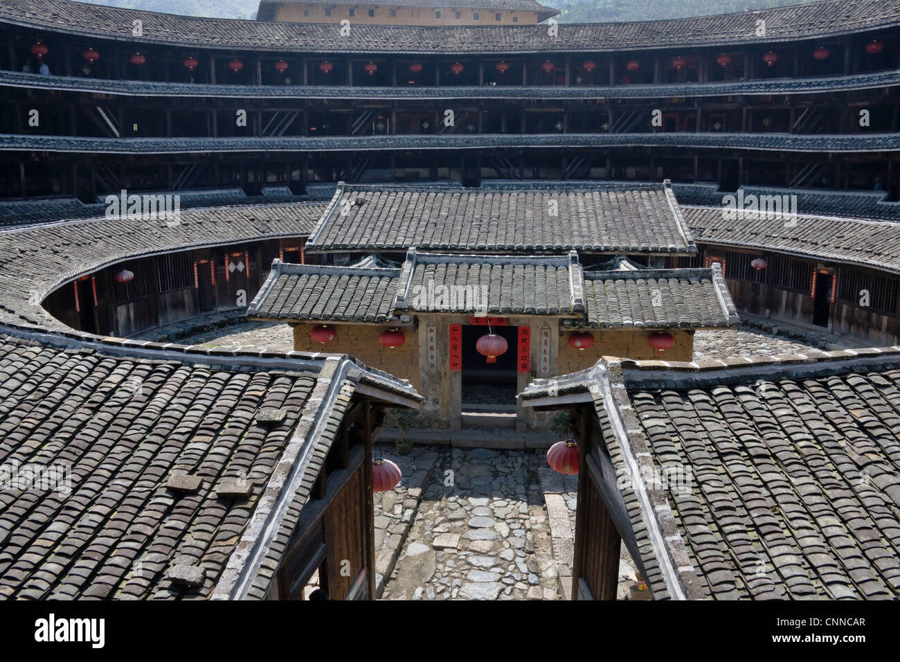 Inside Yuqing Tulou in Chuxi Tulou Cluster, UNESCO World Heritage site ...