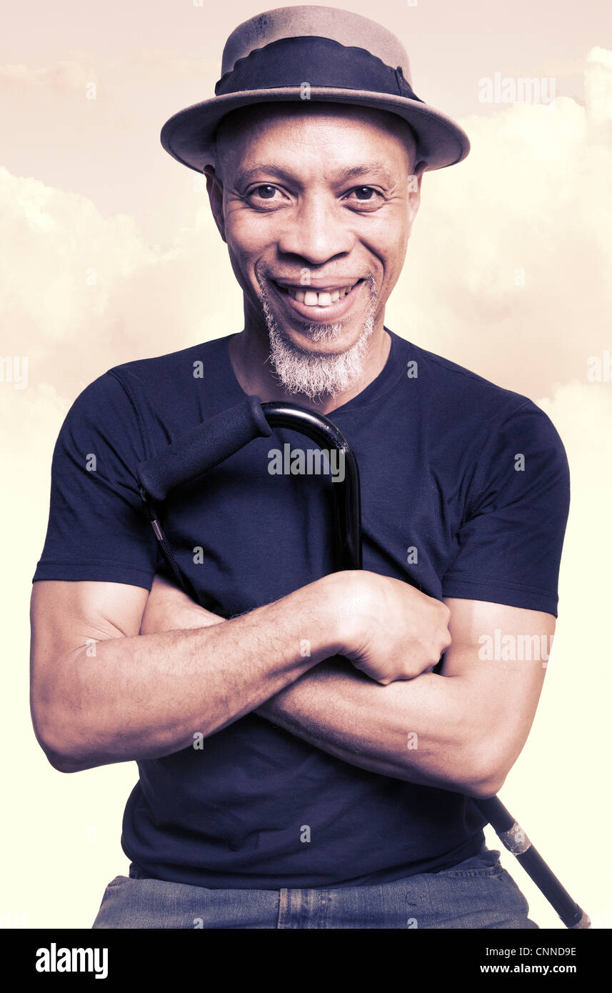 Old black man hat cane hi-res stock photography and images - Alamy