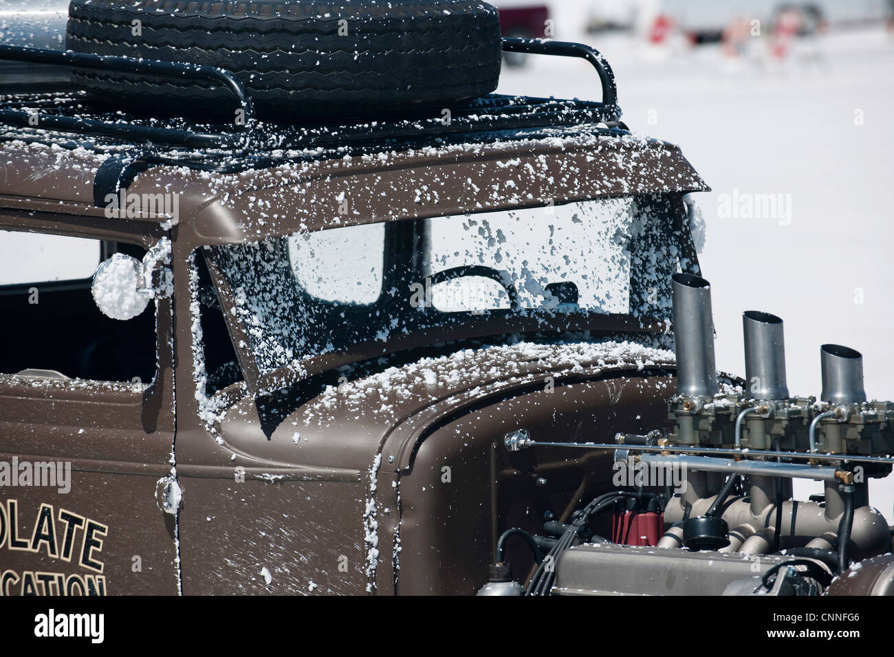 Bonneville Salt Flats speed week retro motor bike racing in USA, hot ...