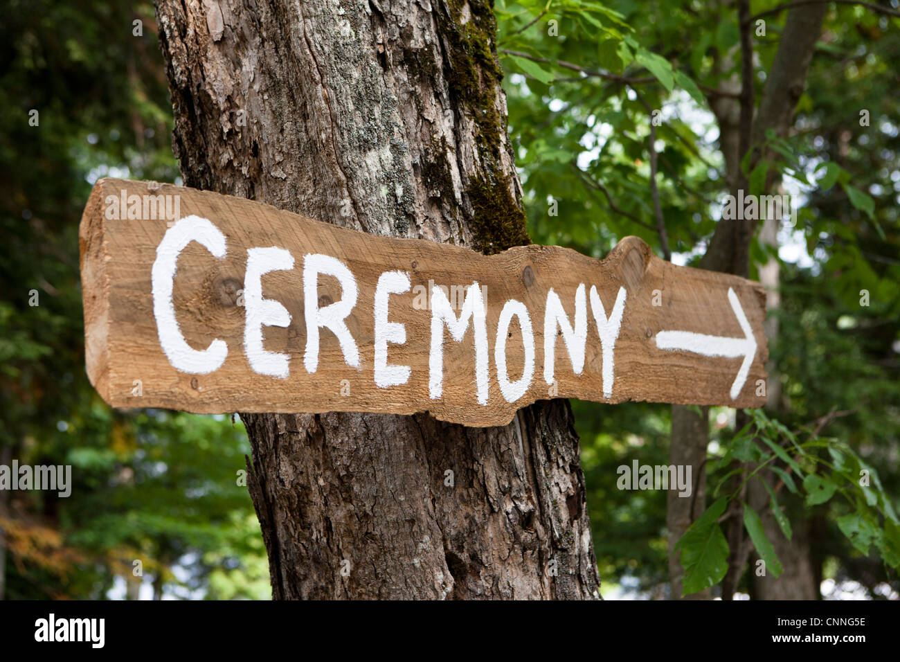 Ceremony Sign, Muskoka, Ontario, Canada Stock Photo - Alamy