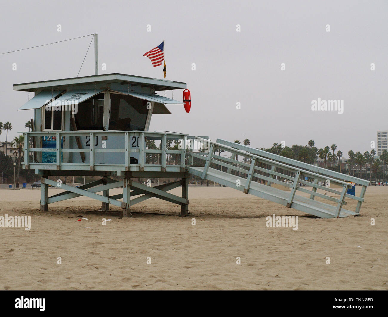 LOS ANGELES - SEPTEMBER 11: Lifeguard tower of Santa Monica on ...