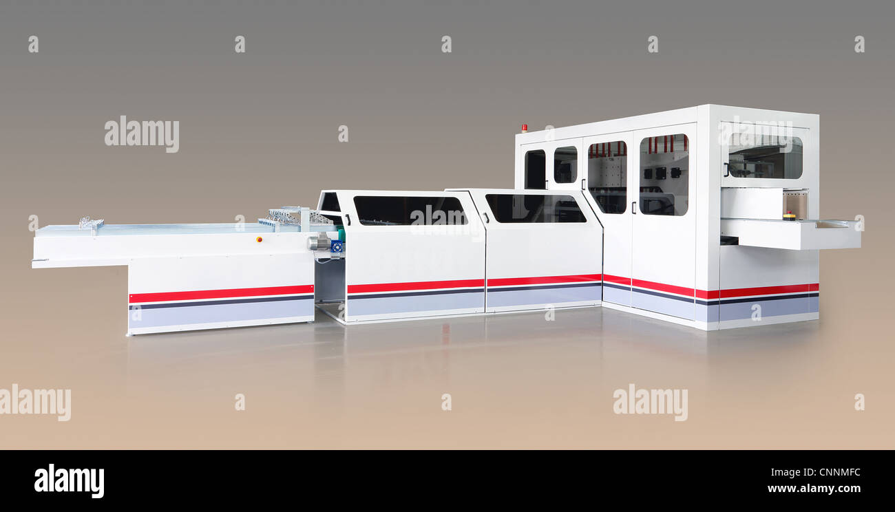 Modern packaging machine isolated on gradient background Stock Photo ...