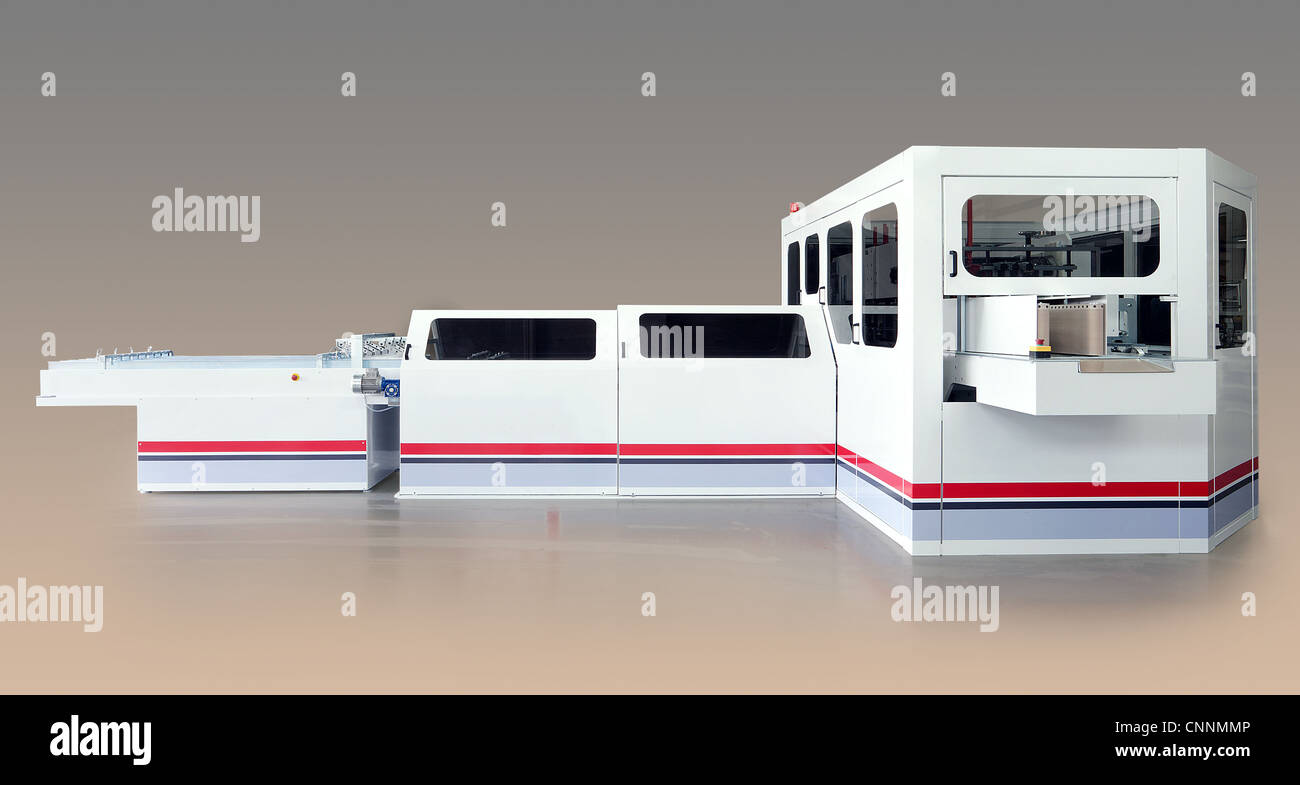 Modern packaging machine isolated on gradient background Stock Photo ...