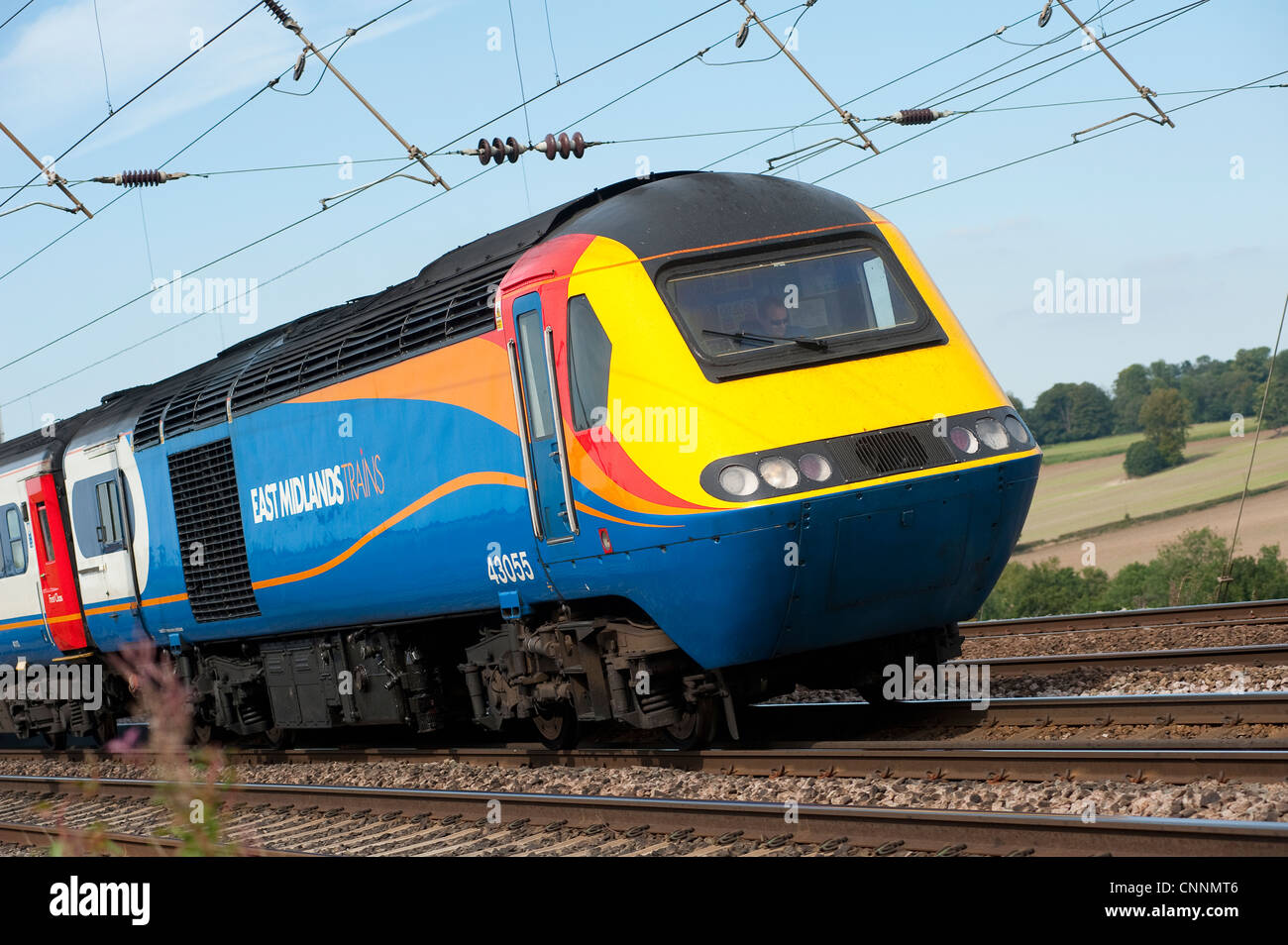 East Midlands trains class 43 high speed train speeding through the ...