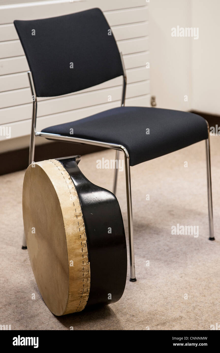 Bodhrán, Irish drum made of goats skin and wood frame Stock Photo - Alamy