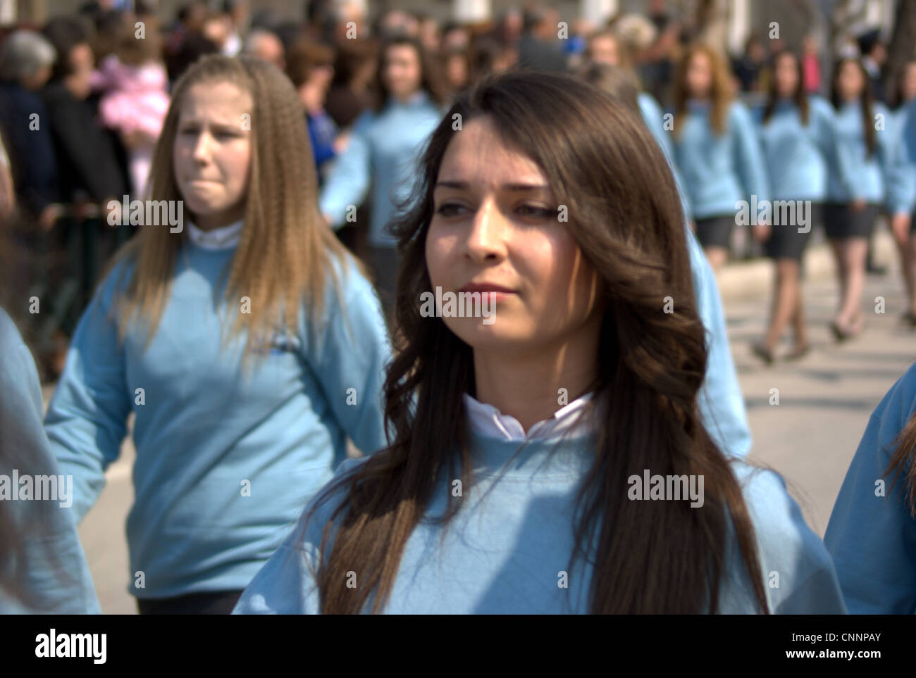 School students parade, Greece Stock Photo - Alamy