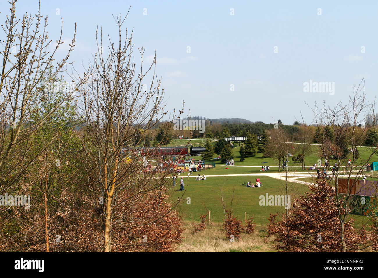Rushcliffe Country Park - Park with passing steam train Stock Photo - Alamy