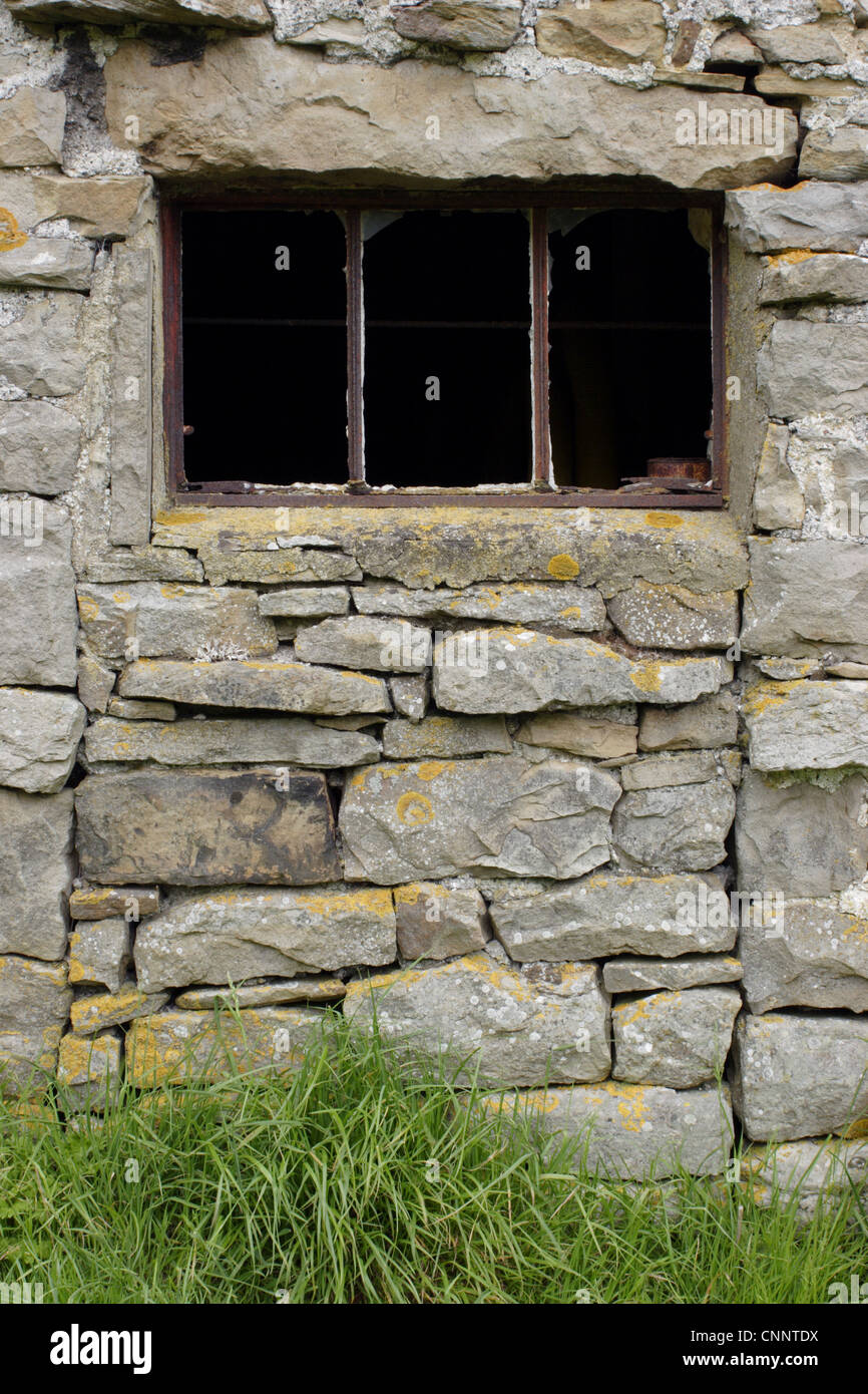 Window of stone barn, Muker, Swaledale, Yorkshire Dales N.P., North ...