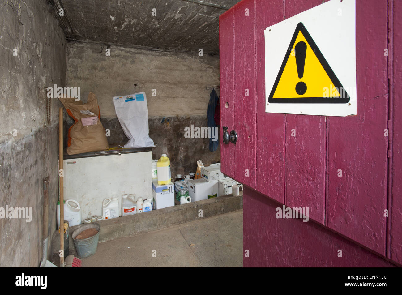 Interior of chemical store on farm, Cheshire, England, august Stock ...