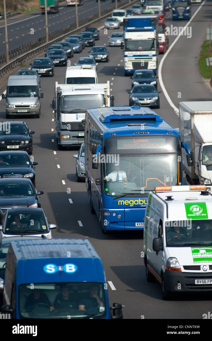 Heavy traffic on a motorway hi-res stock photography and images - Alamy