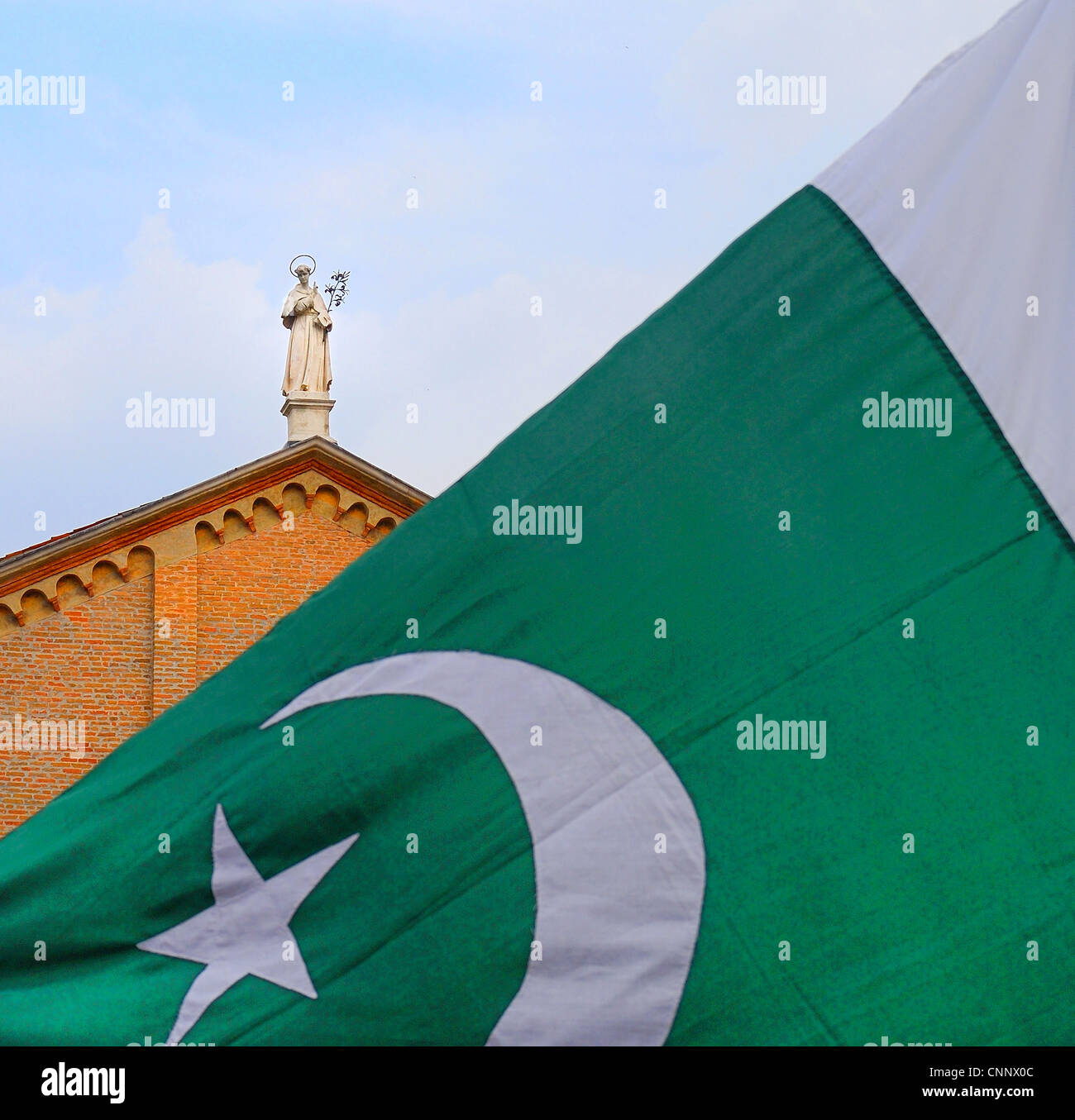 Padua, Italy : 13 June 2010, the feast of St.Anthony. Flag of Pakistani ...