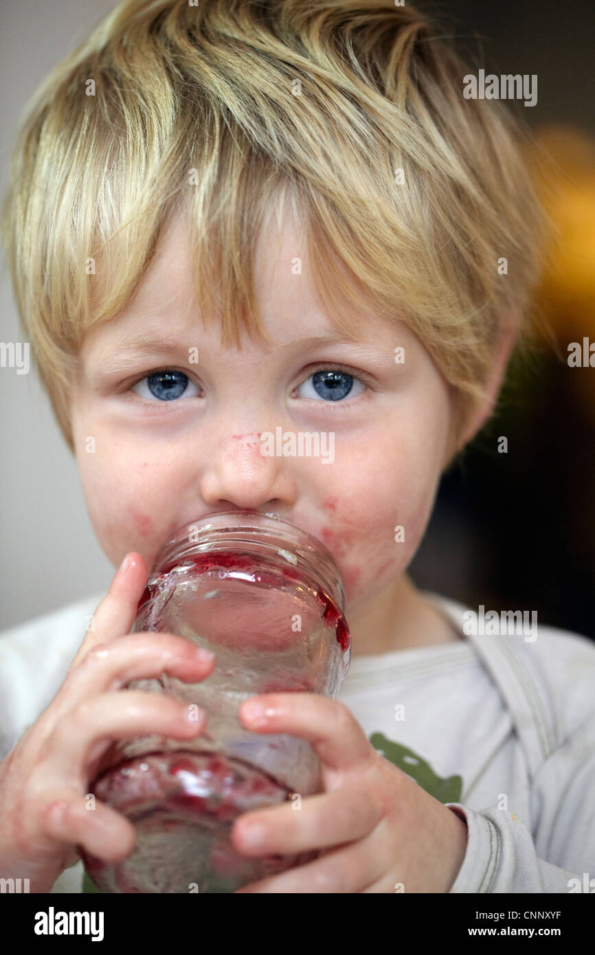 Boy eating jam hi-res stock photography and images - Alamy