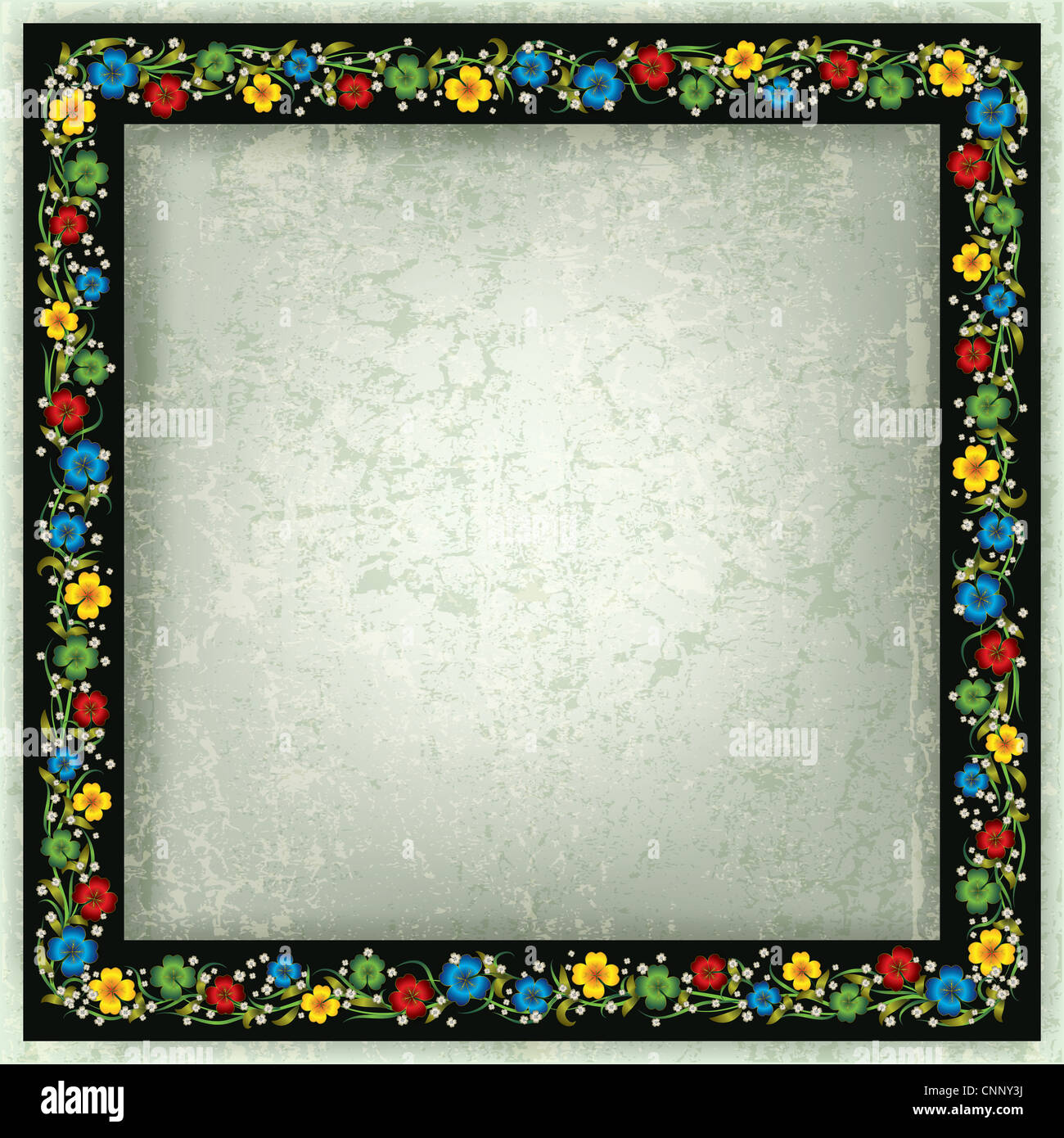 abstract green grunge background with spring flowers Stock Photo - Alamy