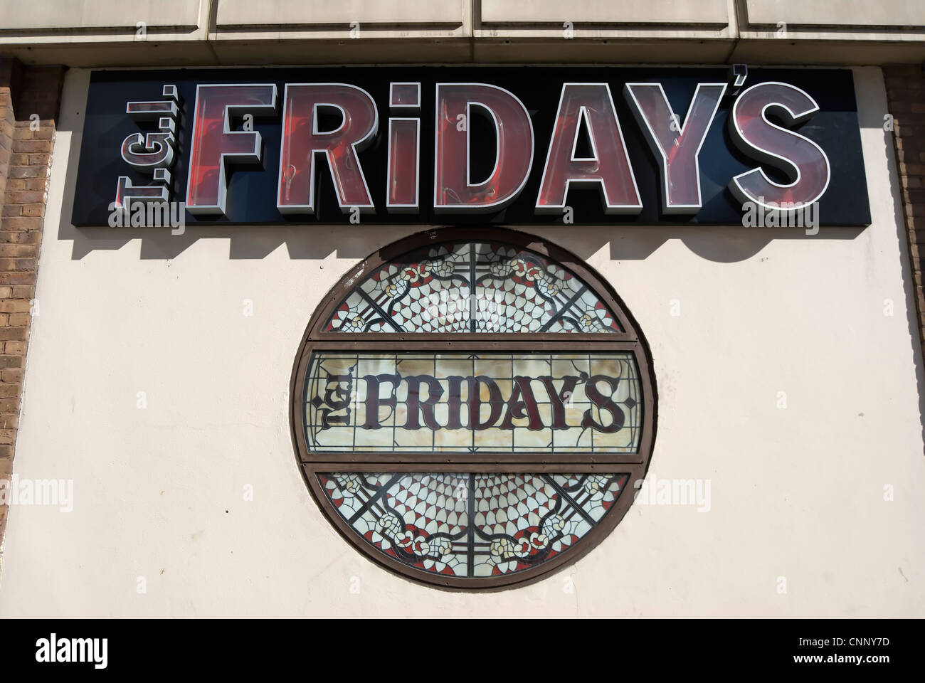 frontage with logo of a tgi friday's restaurant in kingston, surrey ...