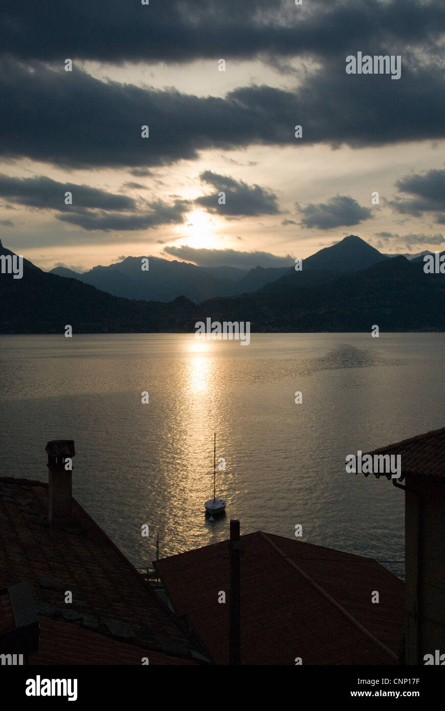 Sunset over Lake Como, Italy Stock Photo - Alamy
