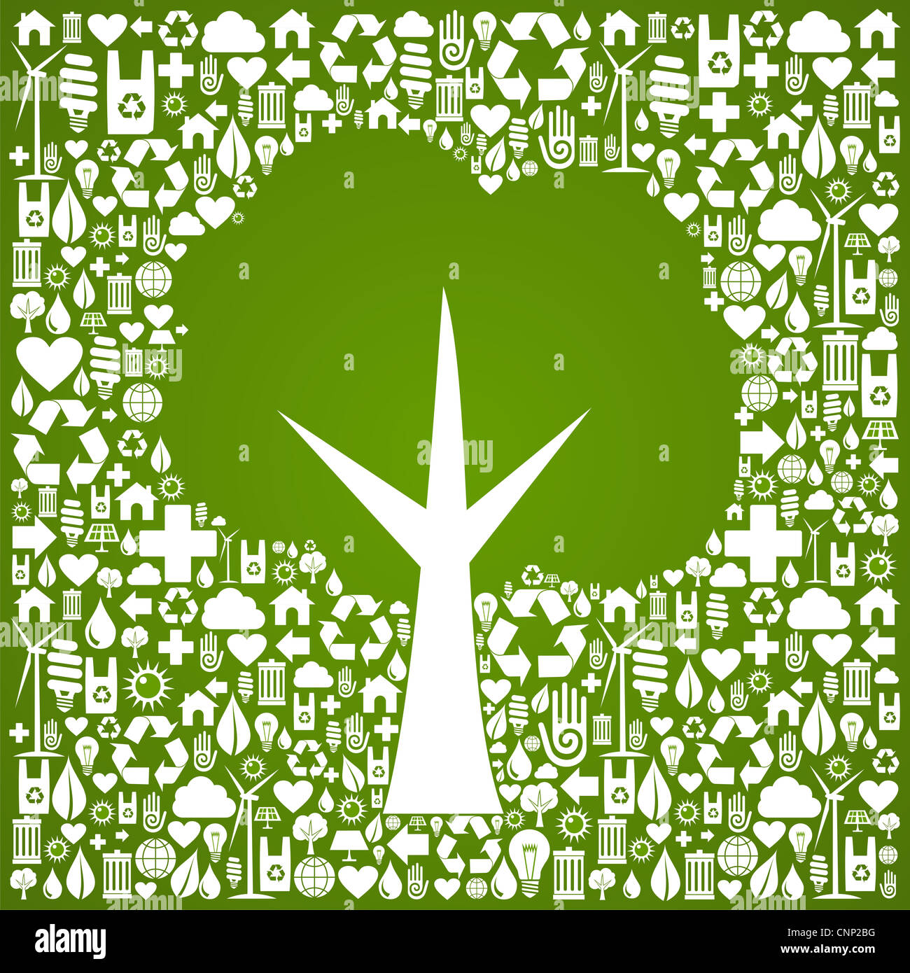 Green tree symbol over eco icons background. Vector file available ...