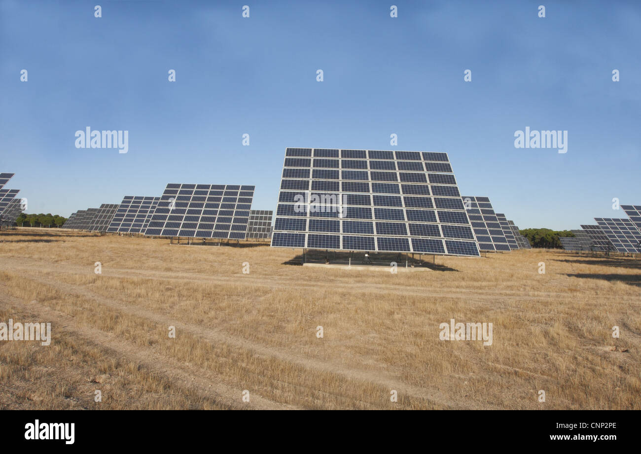 Solar energy panels, Northern Spain, september Stock Photo - Alamy