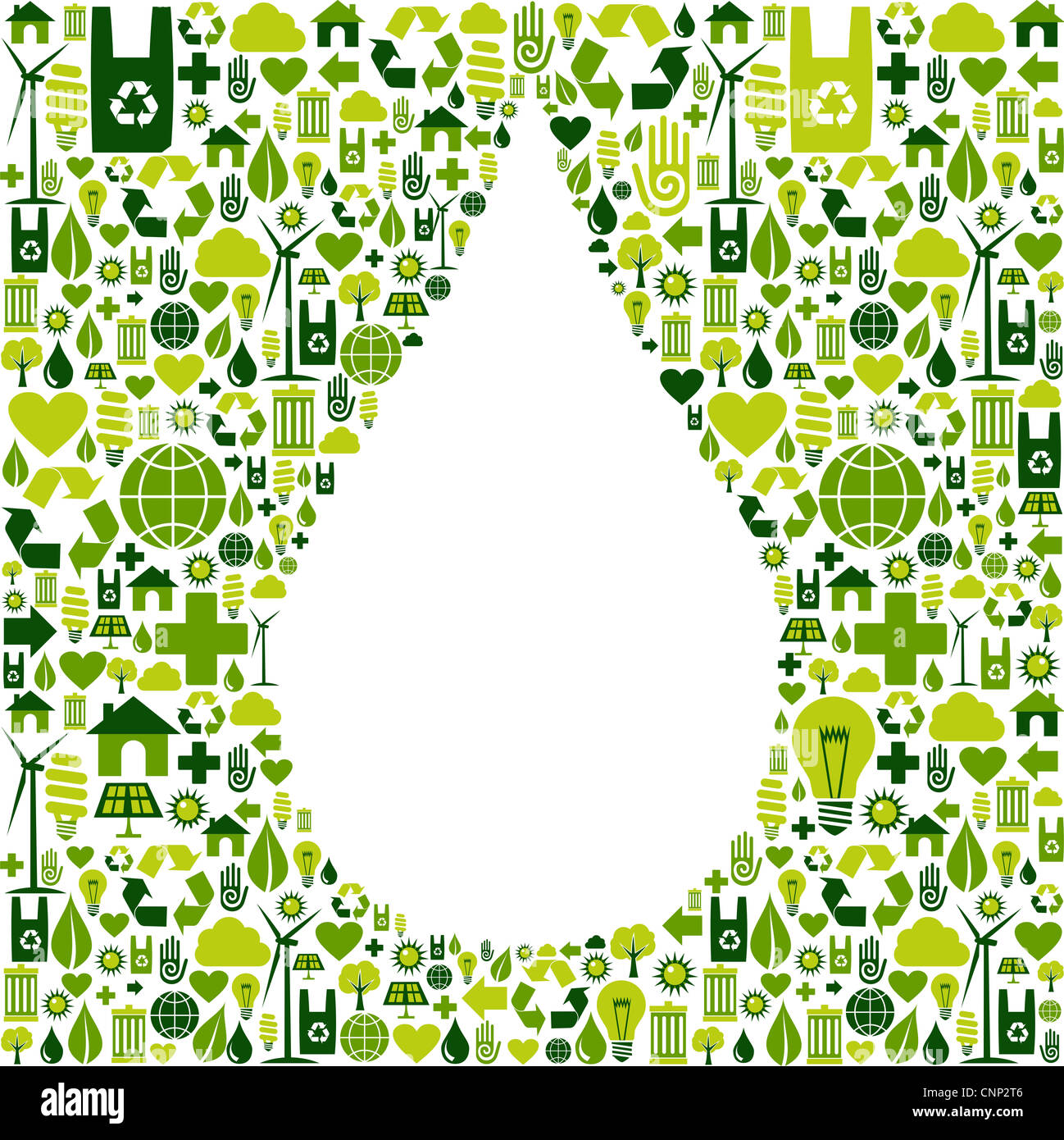 Green icon set in water drop shape background. Vector file available ...