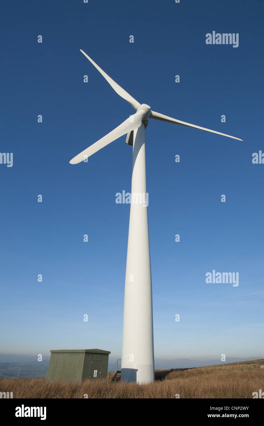 Wind turbine in moorland, Caton Moor Wind Farm, Caton, Lancaster ...