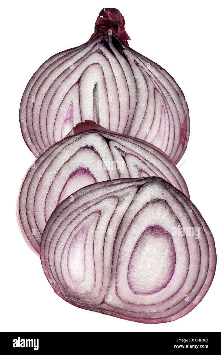 Closeup sliced red onion Cut Out Stock Images & Pictures - Alamy