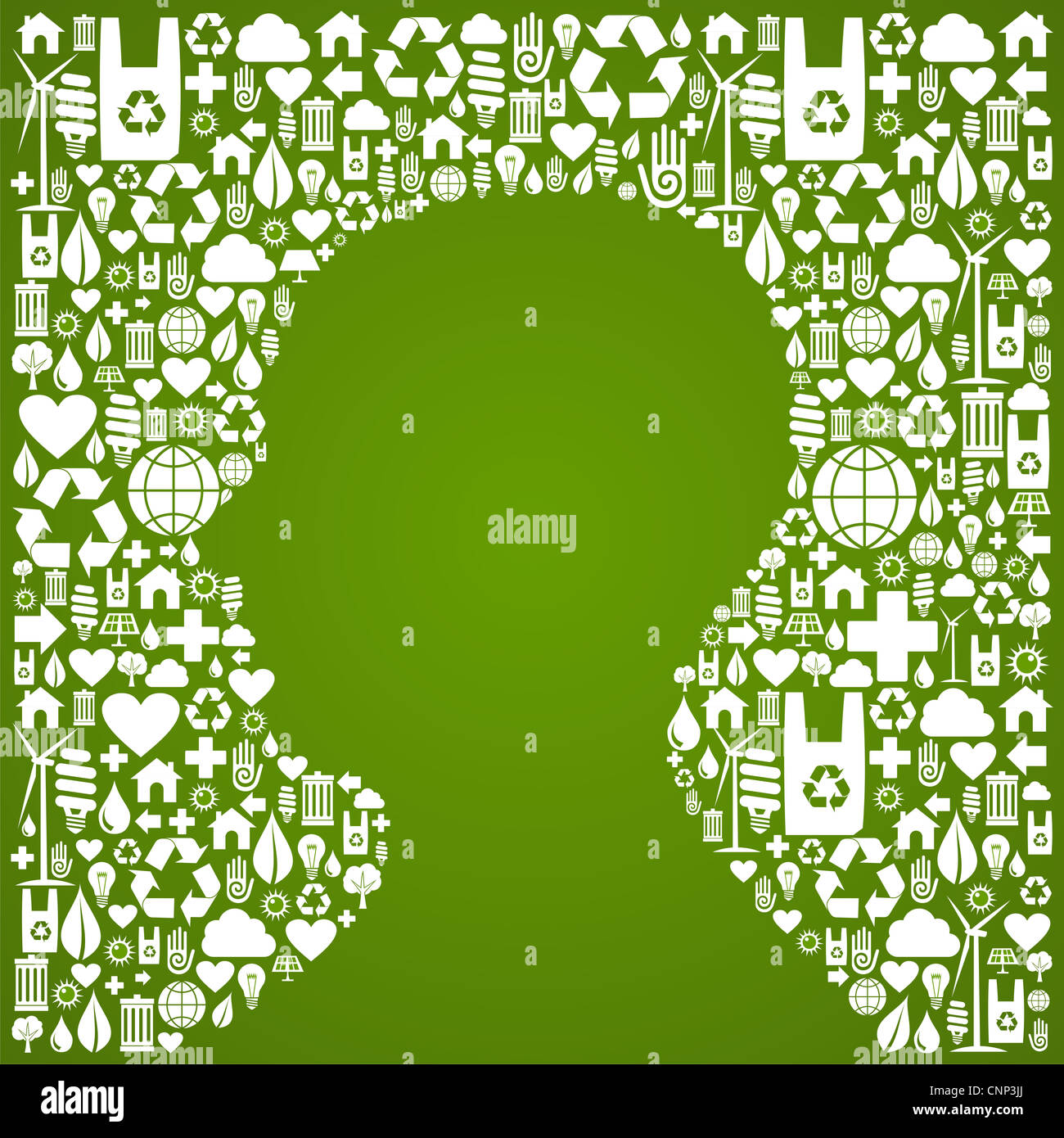 Green icons set background in man head symbol. Vector file available ...