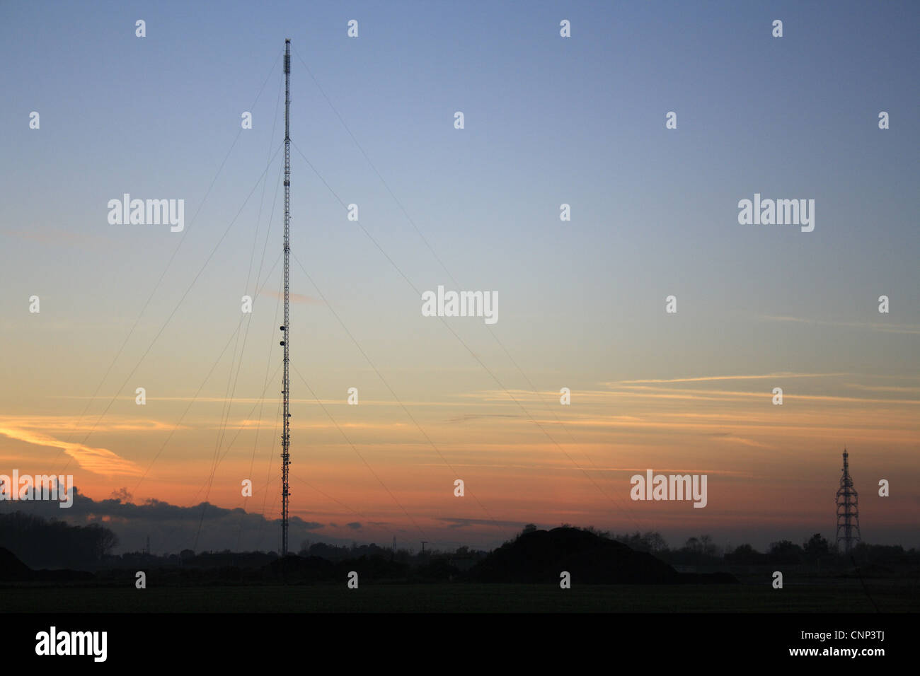 Broadcasting telecommunication facility guyed steel lattice mast ...