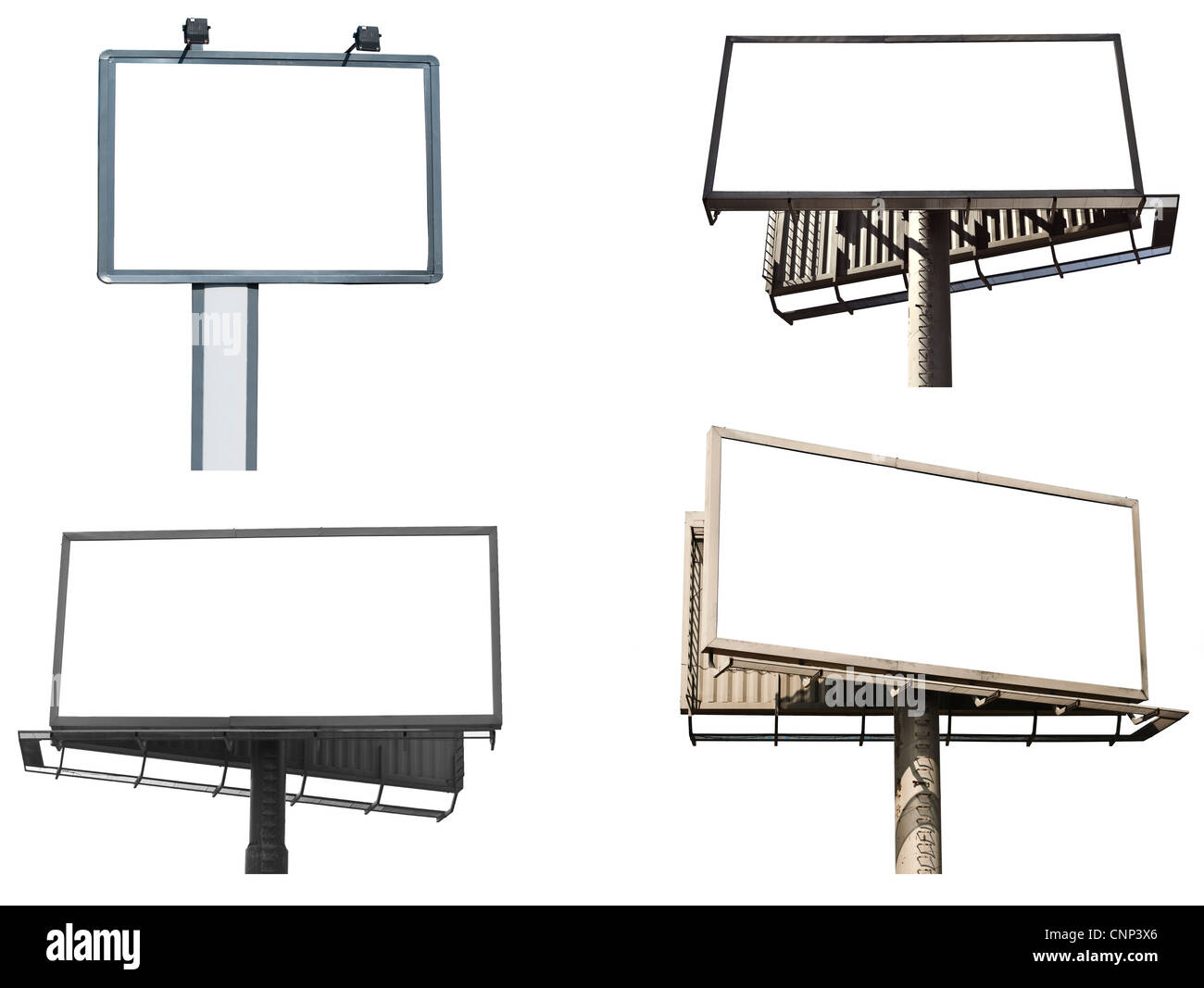 Set of empty billboards isolated on white background Stock Photo - Alamy