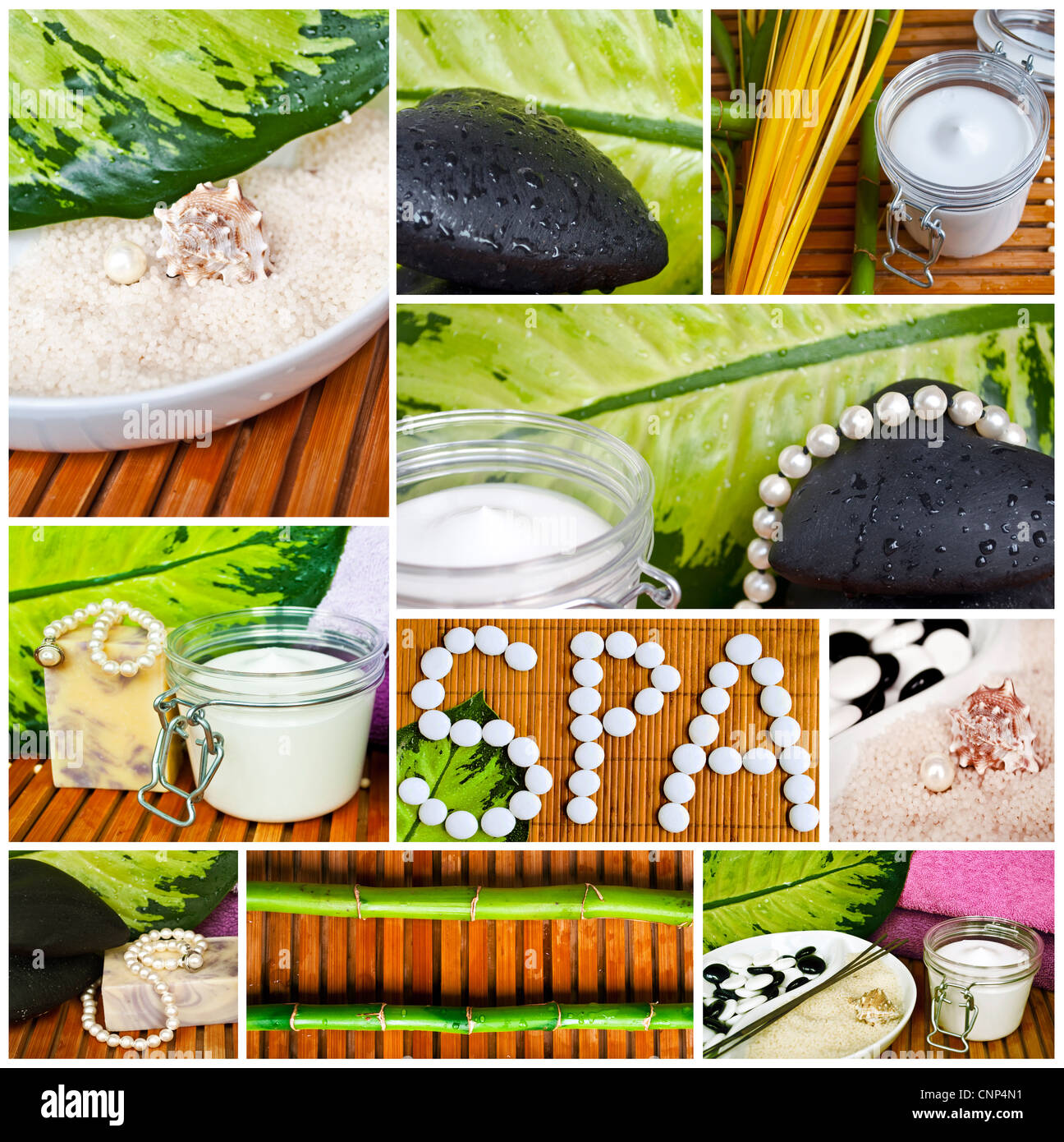 Spa collage - Beautiful conceptual images Stock Photo - Alamy