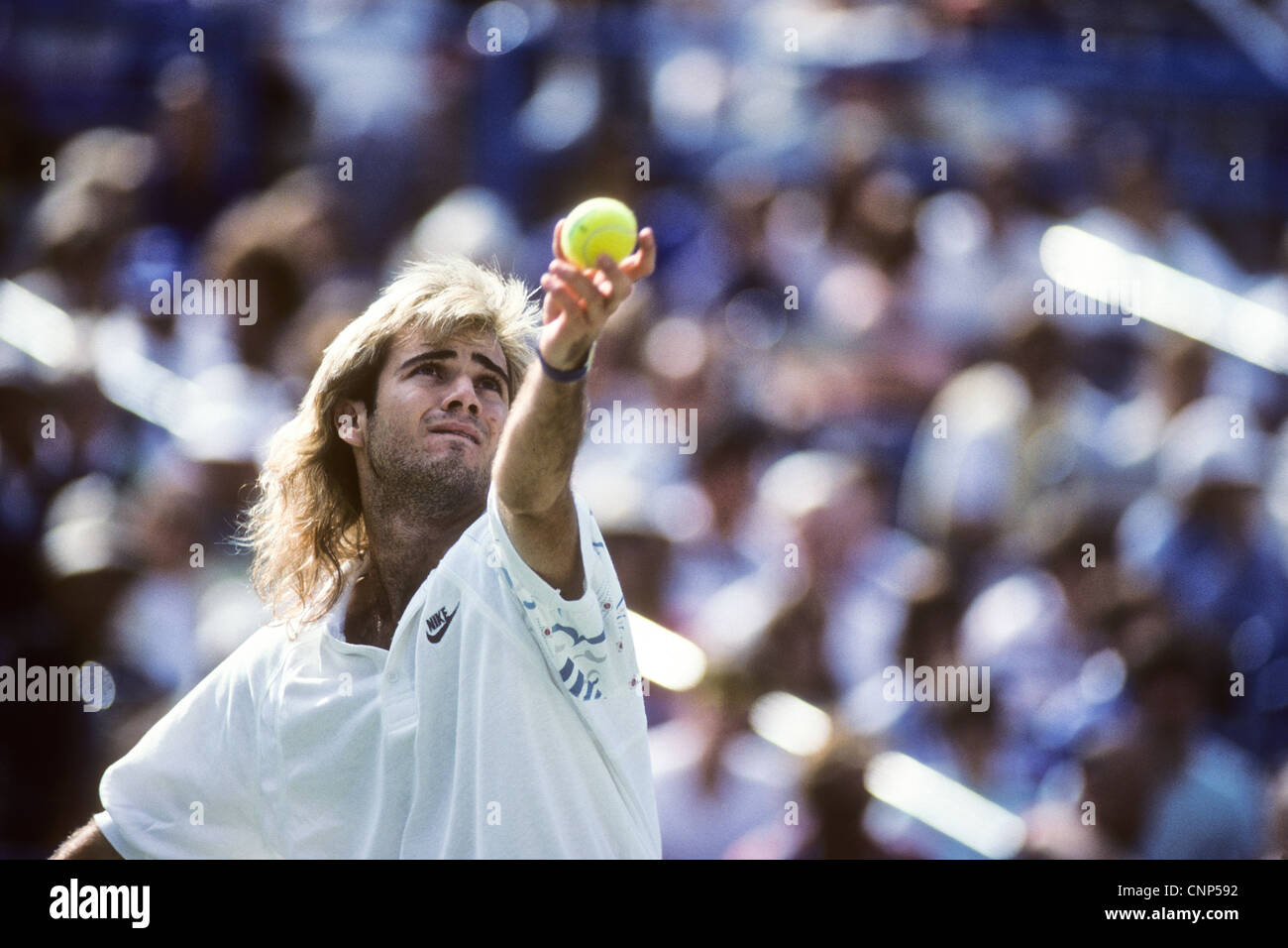 Andre Agassi at the 1989 US Open Stock Photo - Alamy